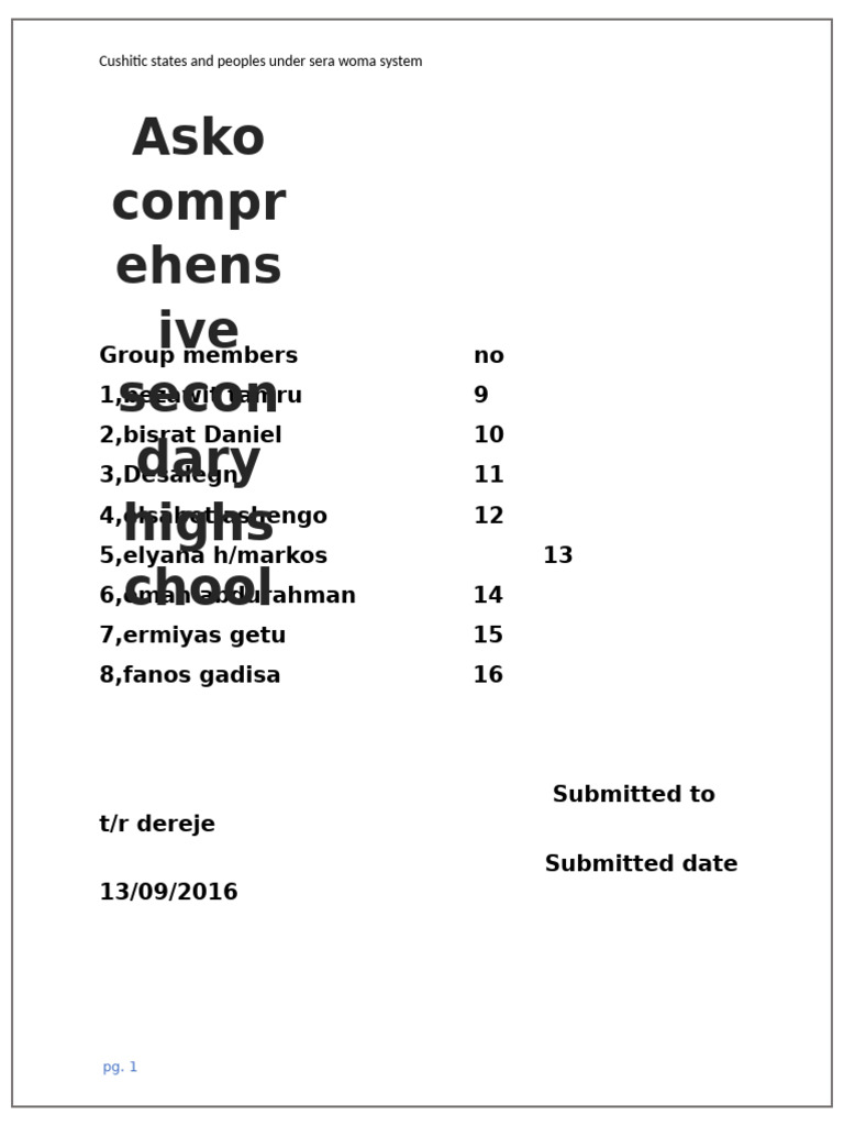 Asko Compr Ehens Ive Secon Dary Highs Chool | PDF