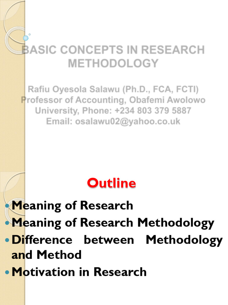 Lecture 1-Basic Concepts in Research Methdology | PDF
