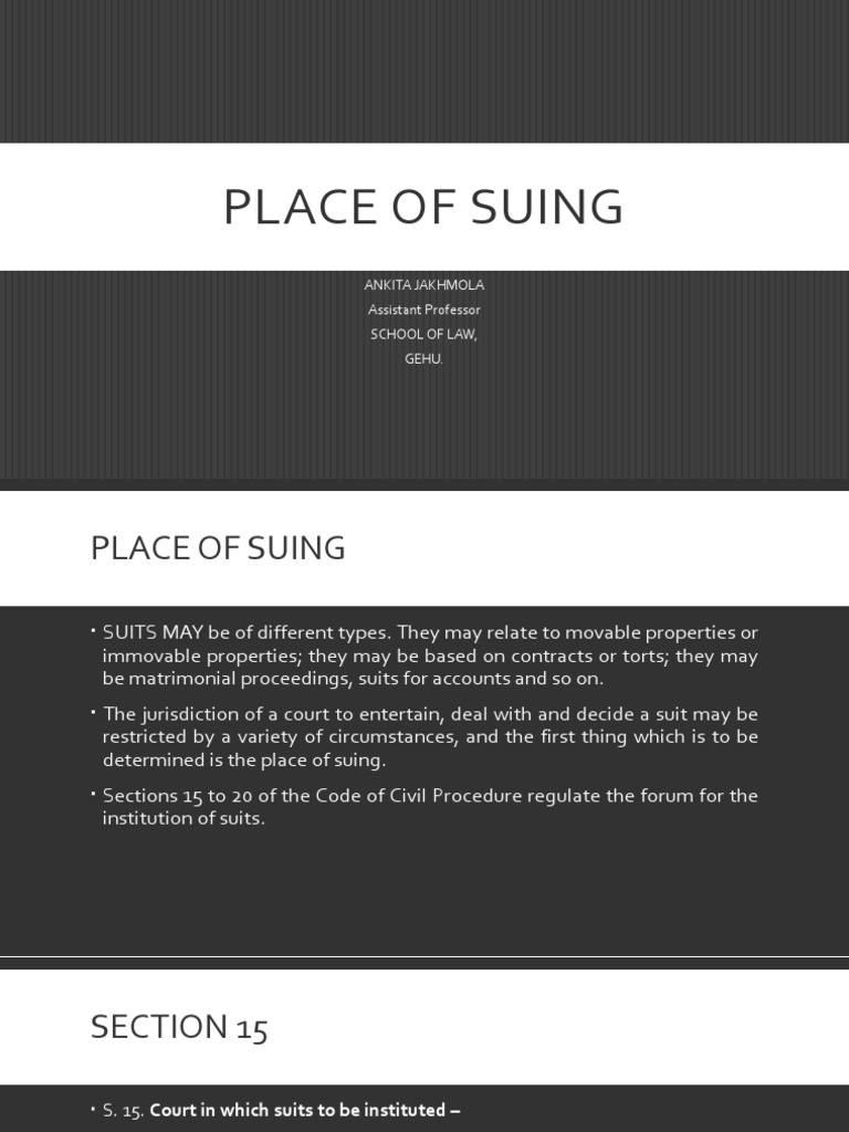 Place of Suing_AJ | PDF