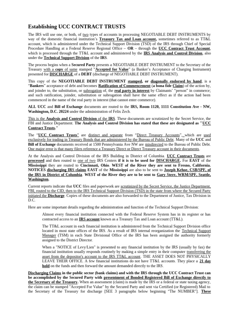 UCC Contract Trust, Establishing | PDF