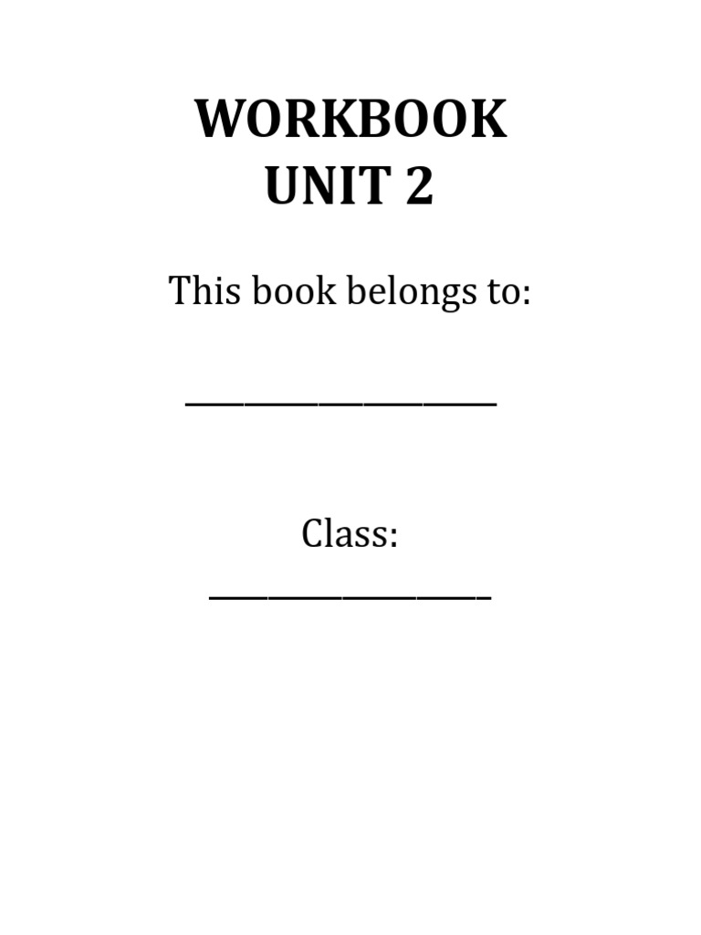 Workbook Unit 2 Pdf