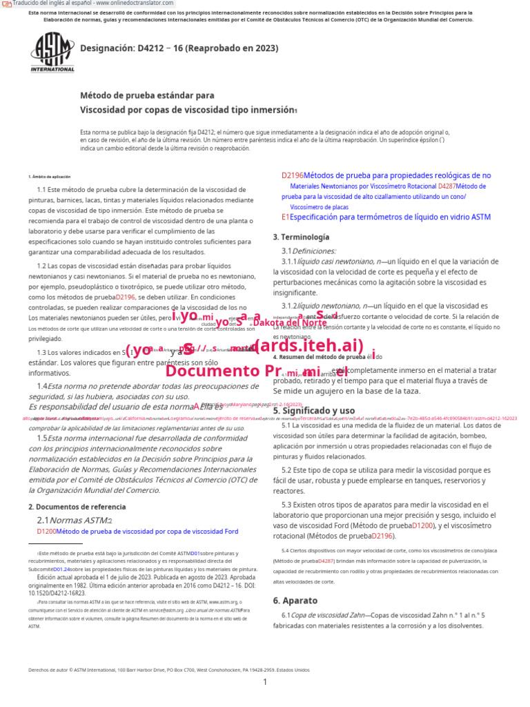 ASTM D4212 16 2023 .En - Es | PDF