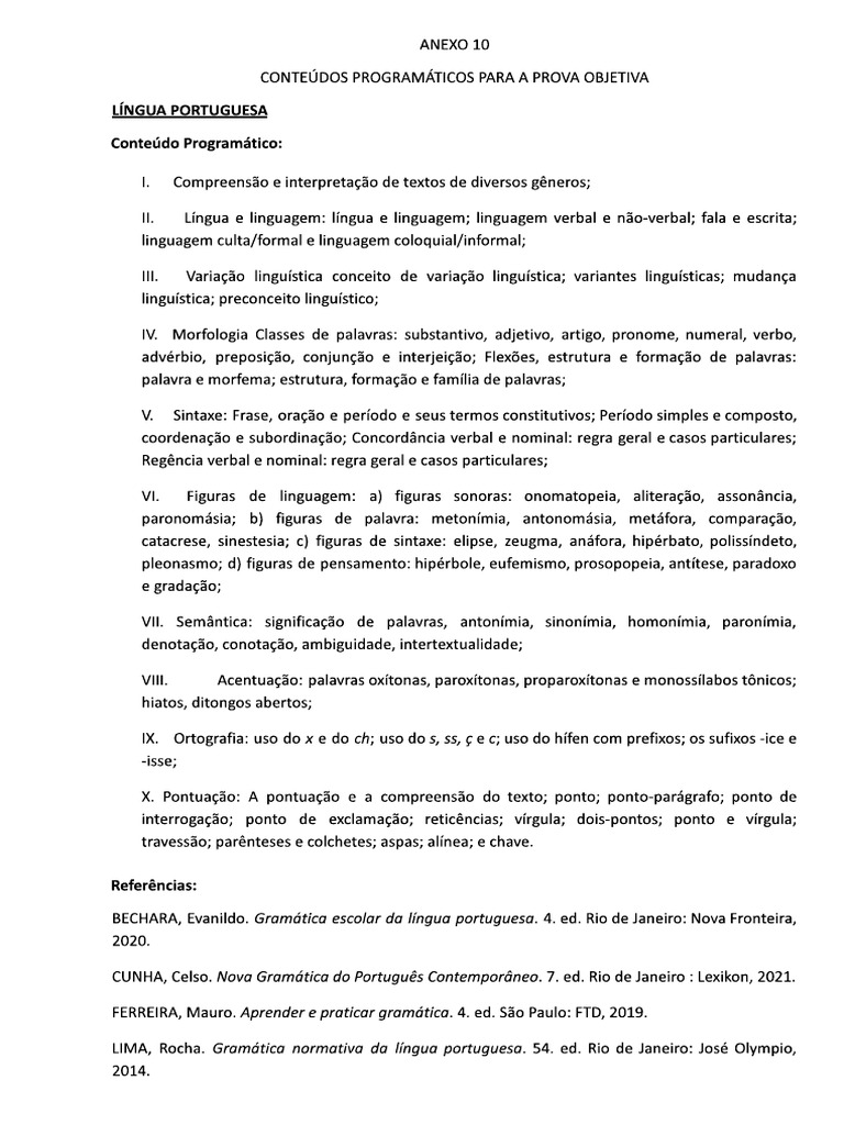 Conteudo Prova Ifes | PDF