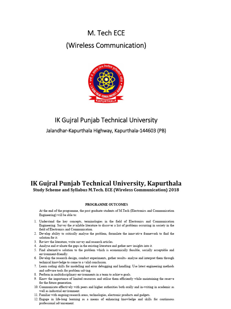 M.Tech ECE Wireless Communication Syllabus | PDF | Data Compression ...