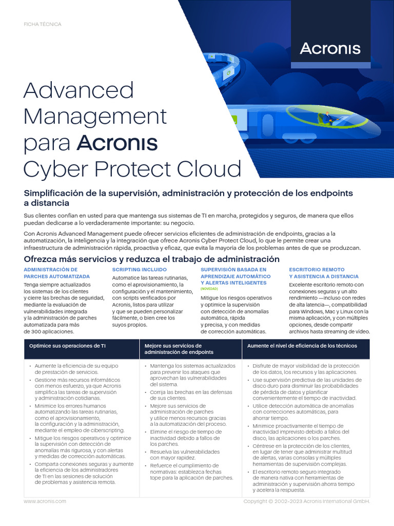 Data Sheet Acronis Cyber Protect Cloud With Advanced Management Ml