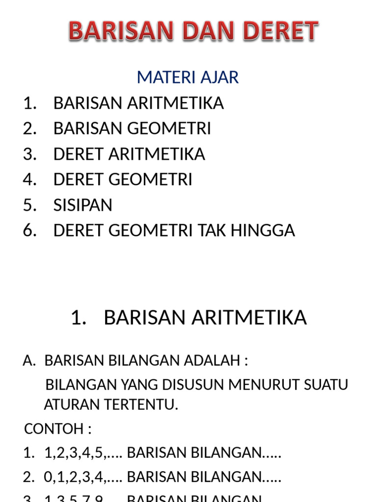 Barisan-Dan-Deret (1) (Autosaved) | PDF