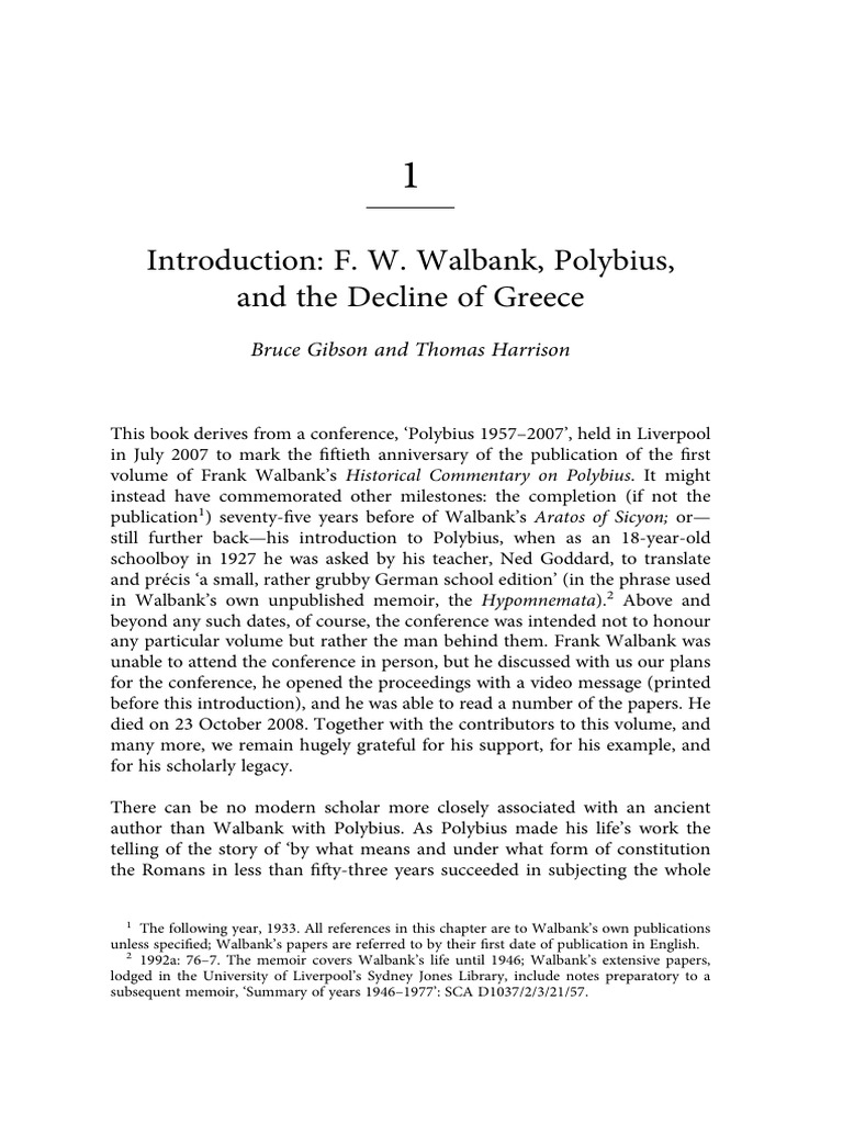 Walbank, Polybius | PDF | Ancient Greece | Classics