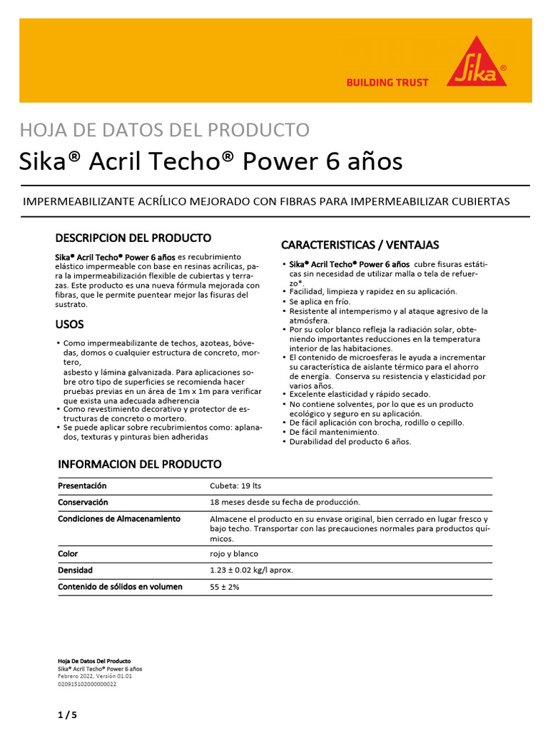 Sika Acril Techopower6years | PDF