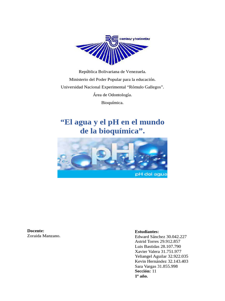 EL AGUA Y EL PH | PDF | Propiedades del agua | Polaridad química