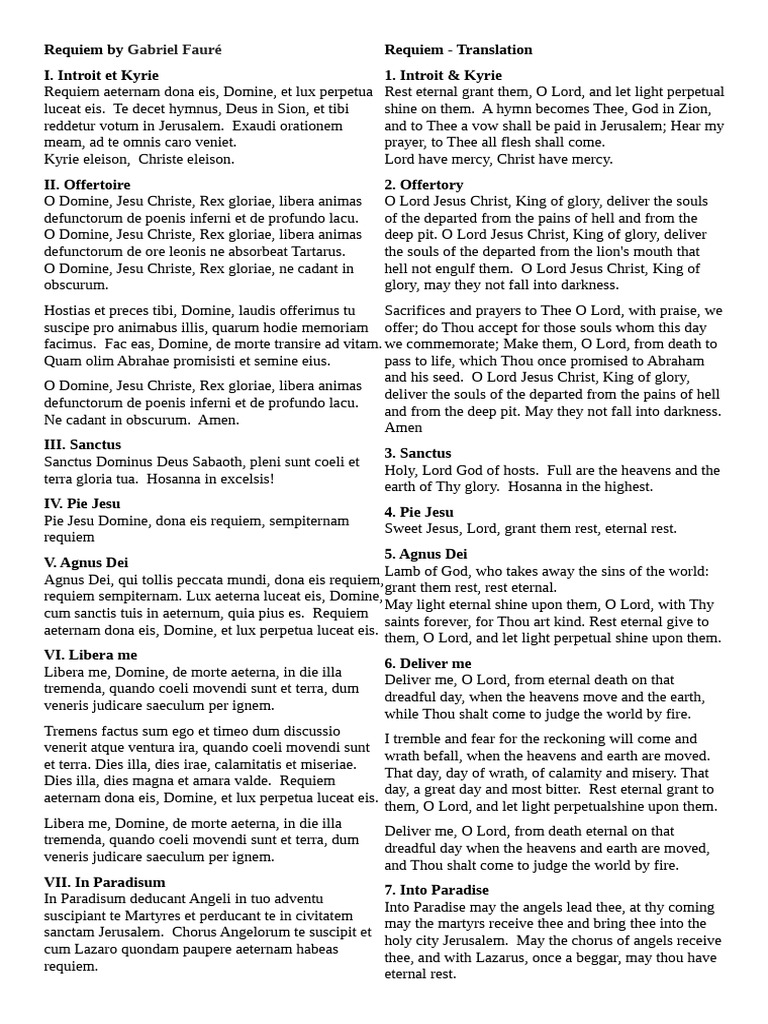 Requiem Faure | PDF