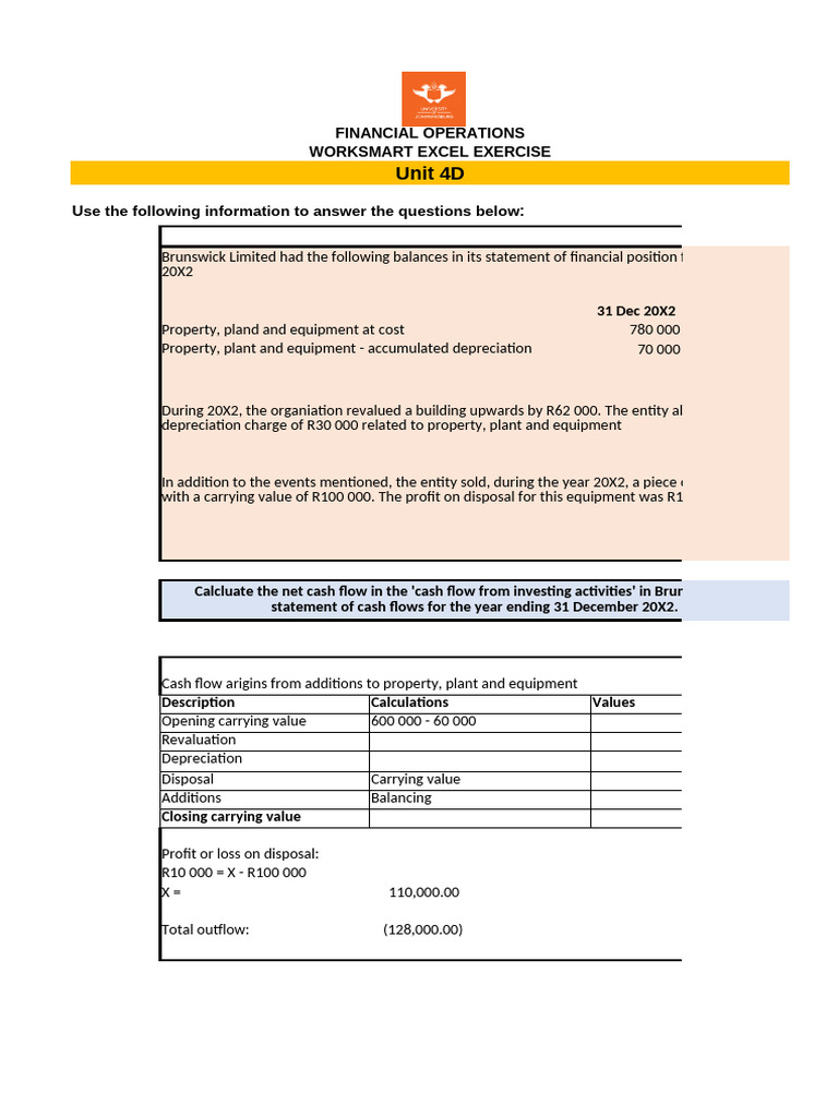 Unit 4D Excel Exercise Question Solutions | PDF