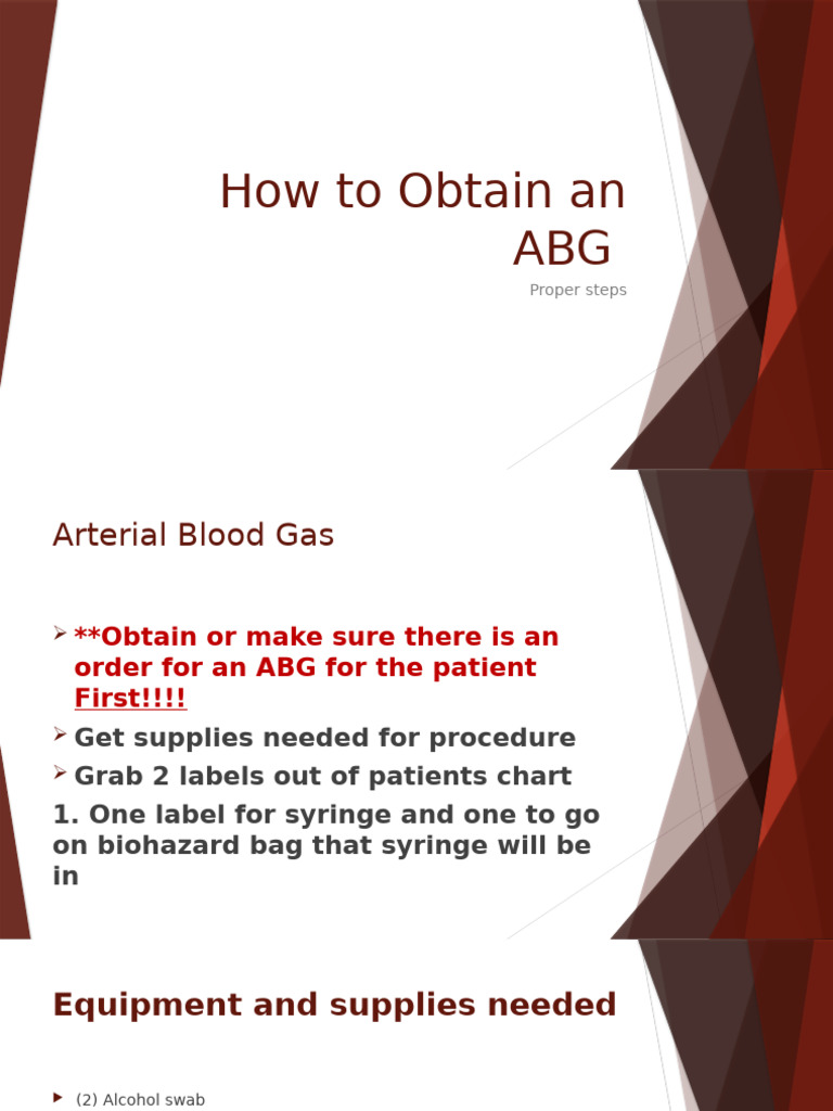 RCP 111 - Lab How To Obtain An ABG | PDF