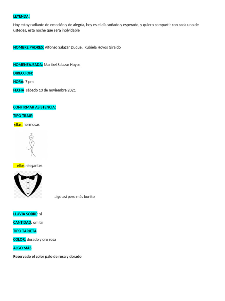 Formato Tarjeteria 15 Añosm | PDF