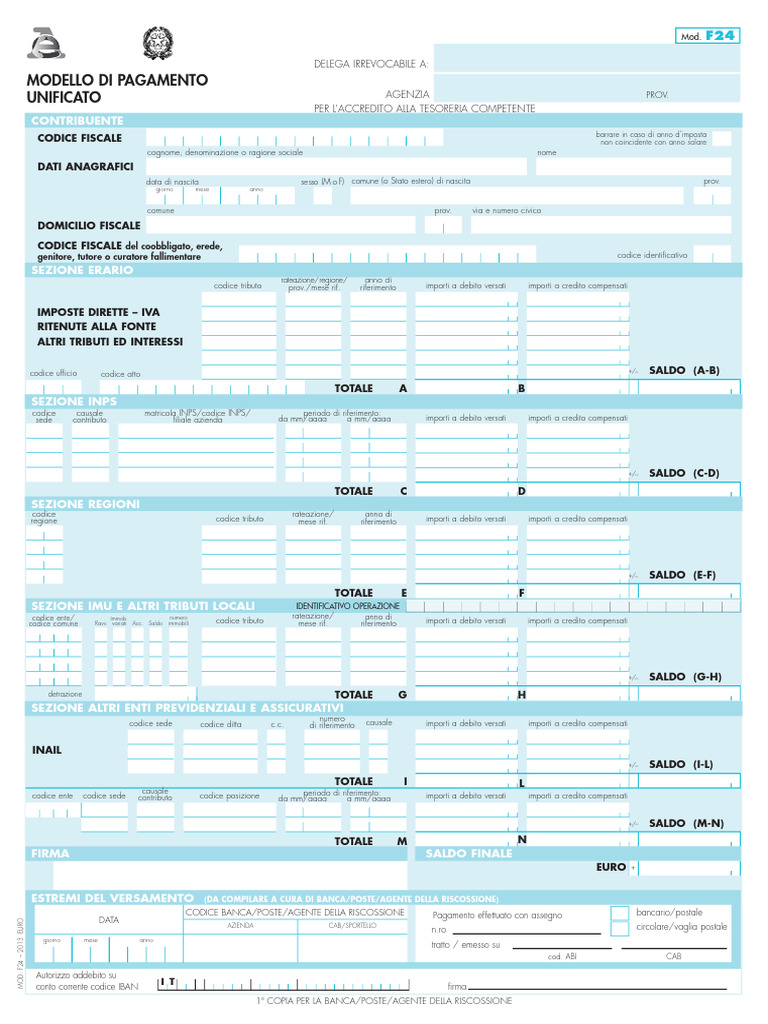 Modello F24 | PDF