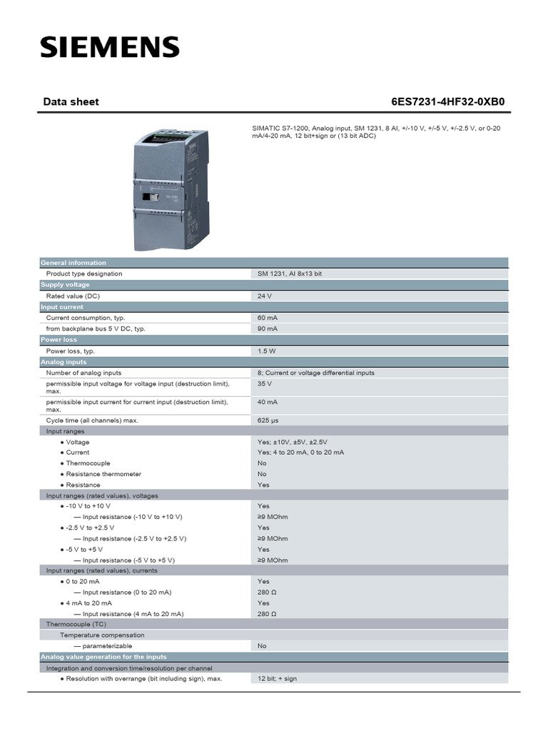 6ES72314HF320XB0 Datasheet en | PDF