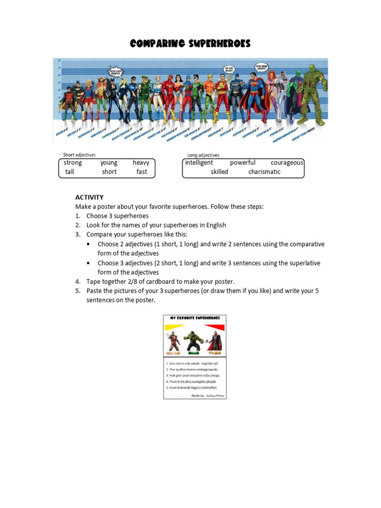 Comparing Superheroes | PDF