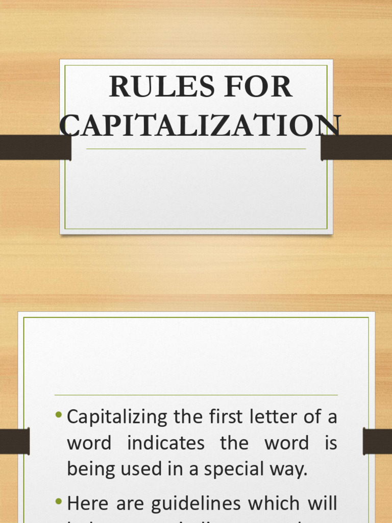 Q1 Lesson 1 Rules On Capitalization | PDF