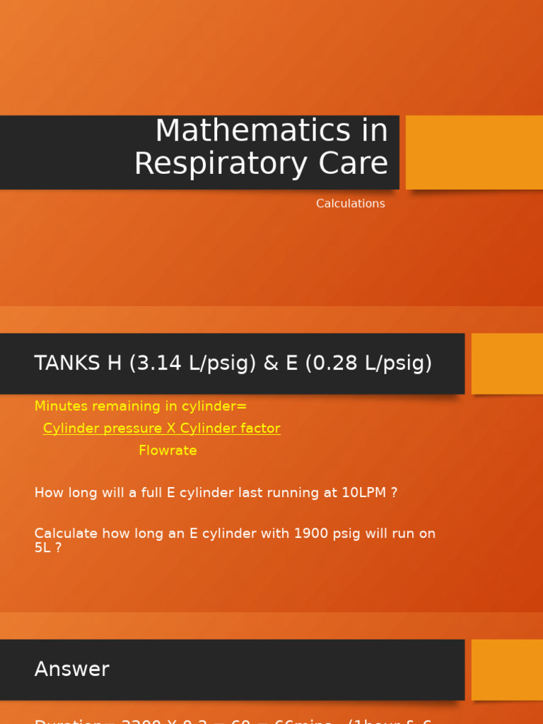 RCP - Mathematics in Respiratory Care | PDF