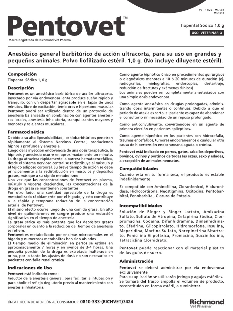 Prospecto Pentovet | PDF