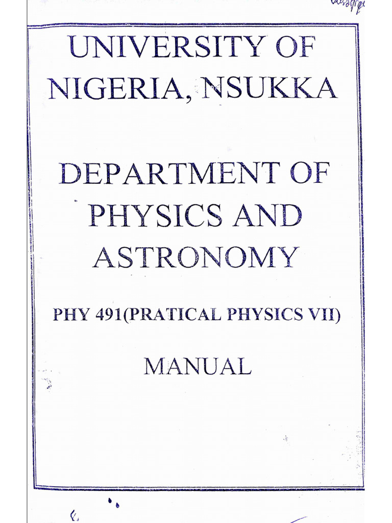 PHY 491 Manual | PDF