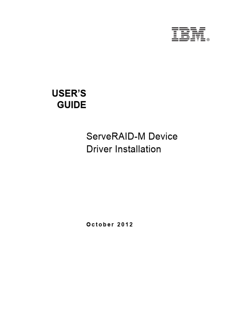 User'S Guide: Serveraid-M Device Driver Installation | PDF