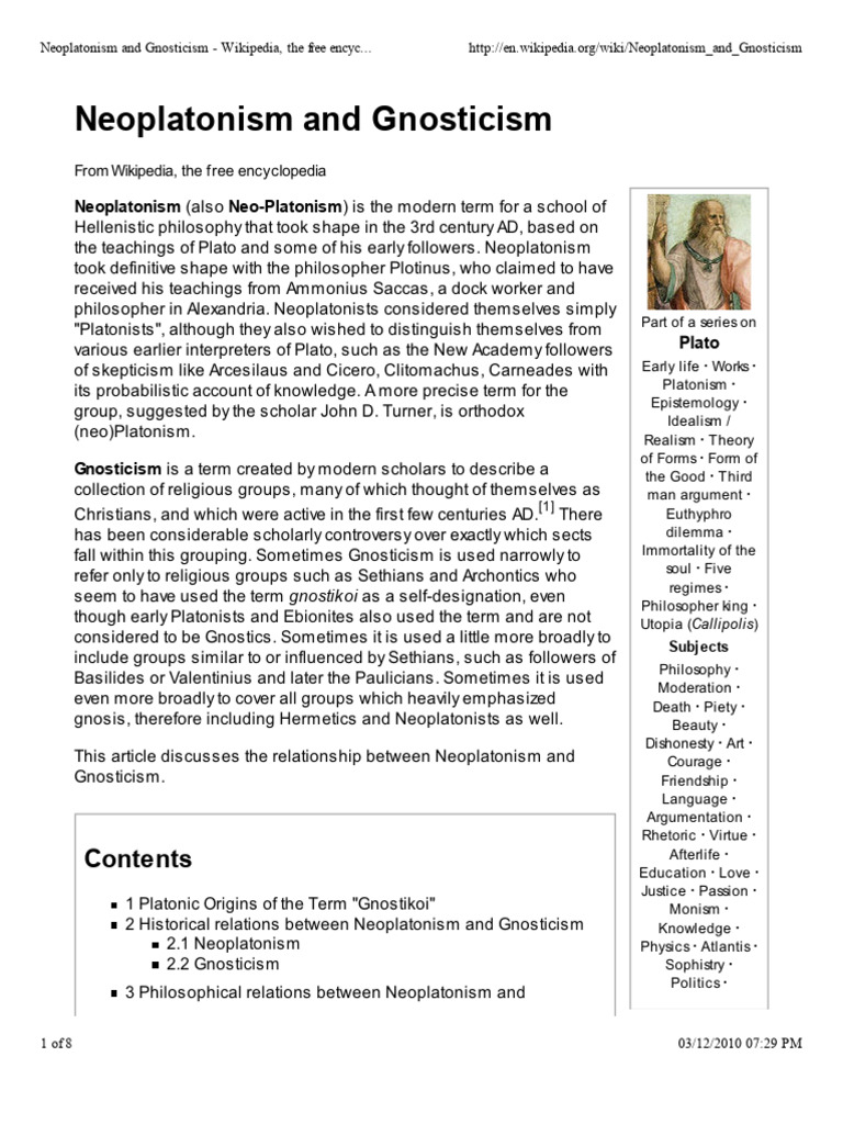 Neoplatonism and Gnosticism | PDF