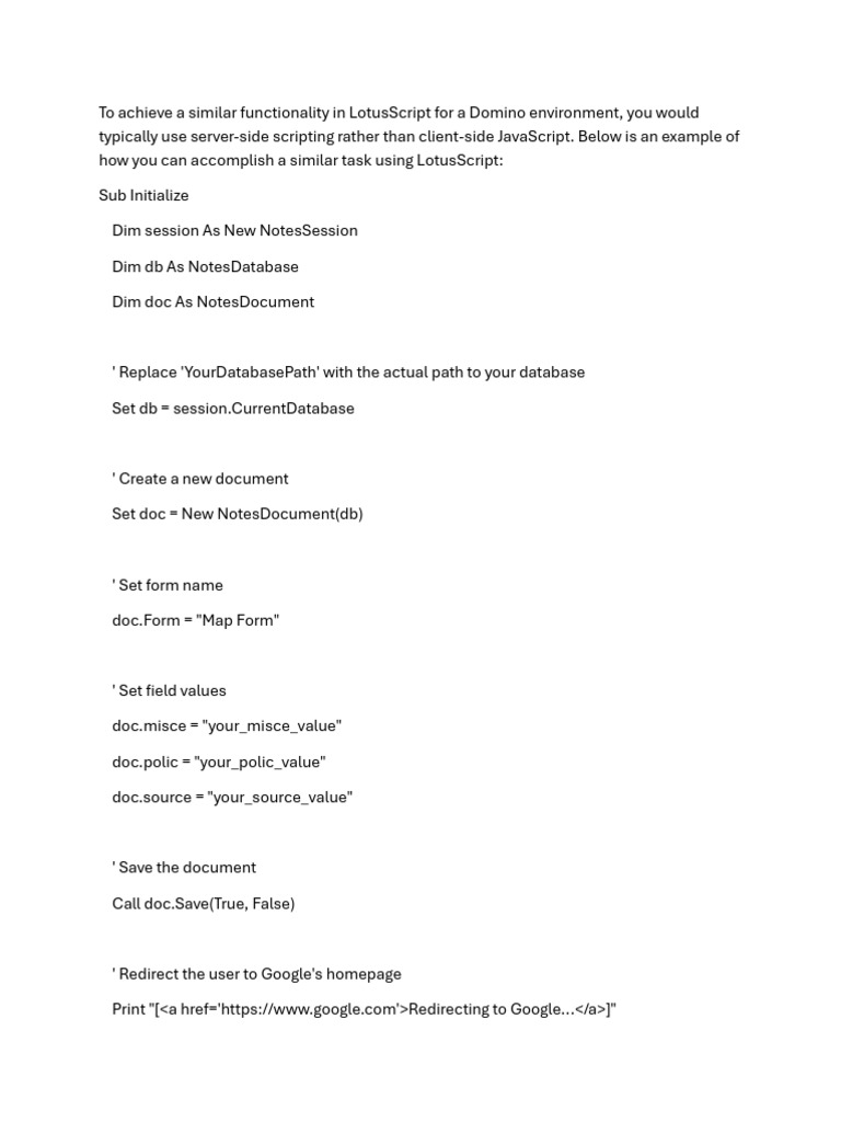 LotusScript For A Domino Environment | PDF