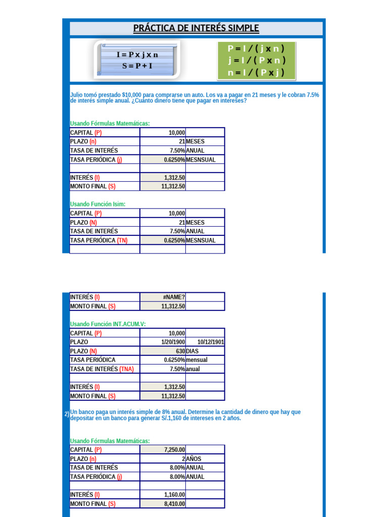 2da práctica - interes_simple | PDF
