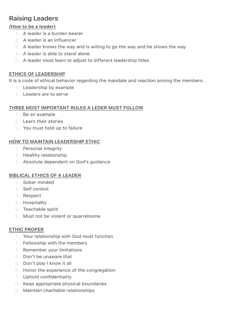 Raising Leaders | PDF