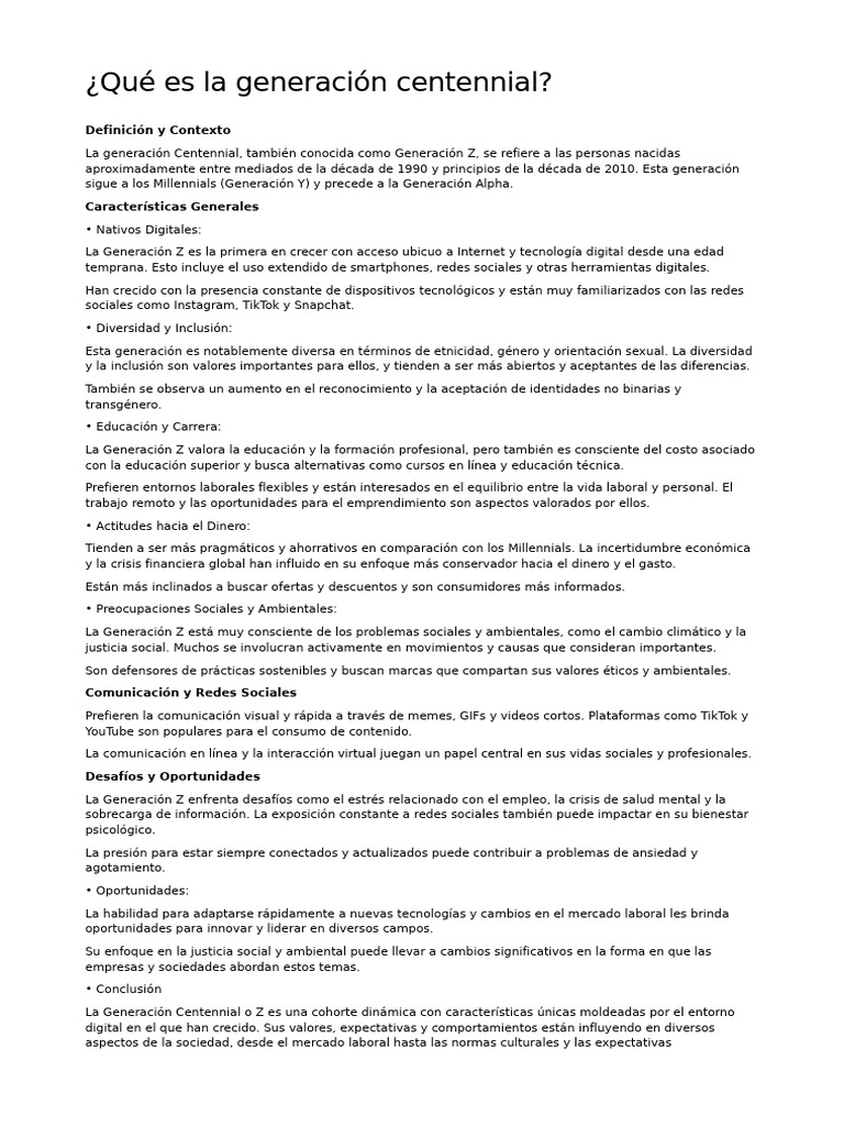 Generación Centennial | PDF | Millennials | Negocios