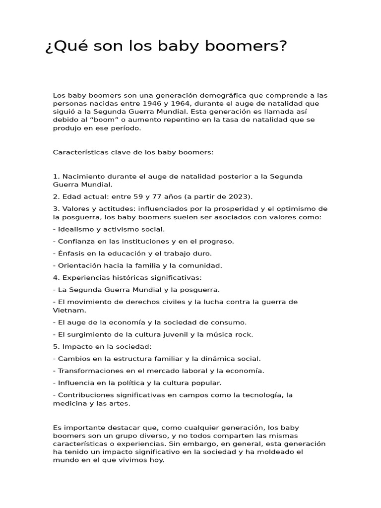 Baby Boomers | PDF