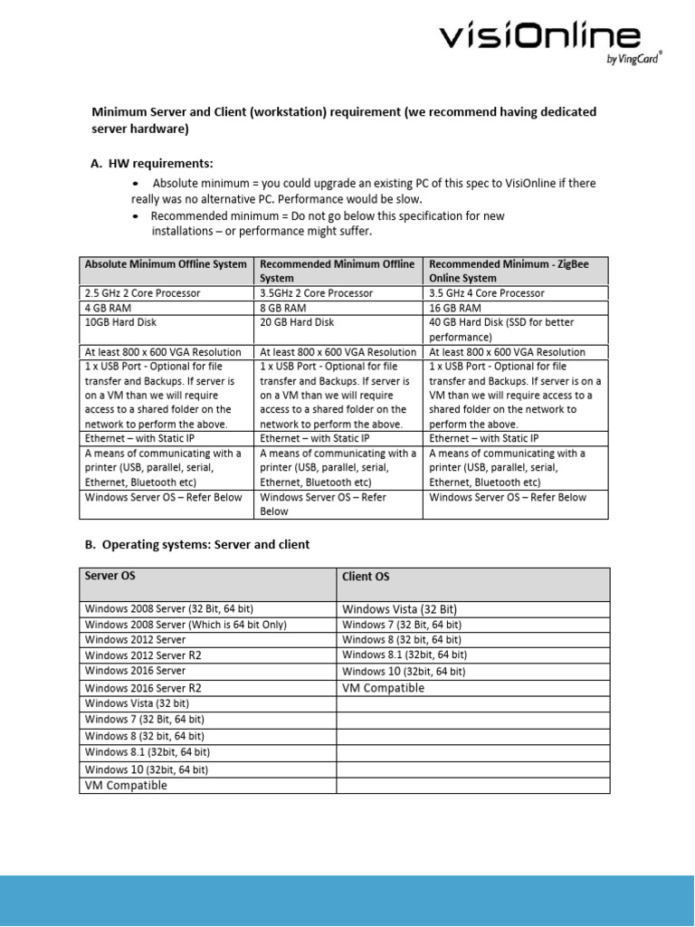 VisiOnline Server Client and DCOM Port Requirements | PDF