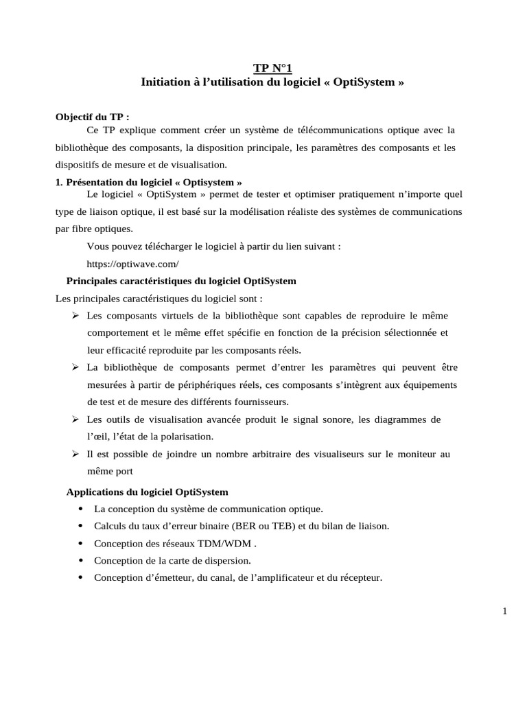 TP1 OptiSystem | PDF