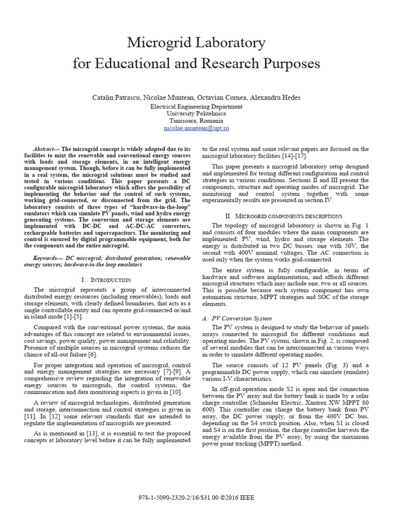 Microgrid Laboratory For Educational | PDF