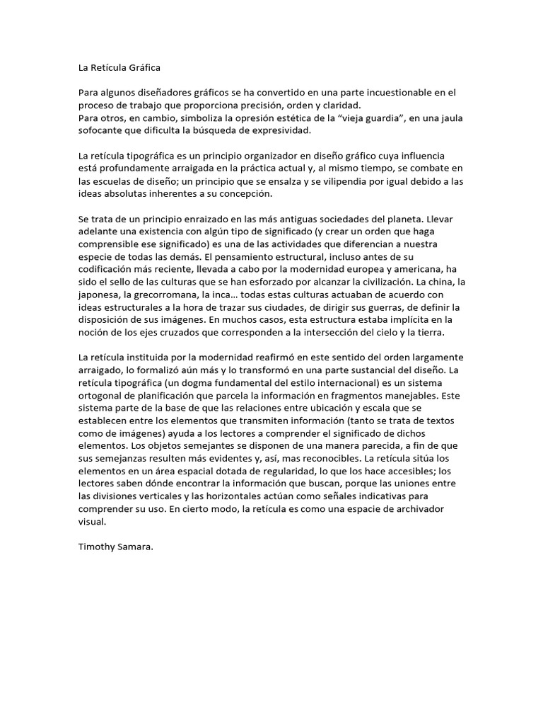 Timothy Samara La Retícula | PDF