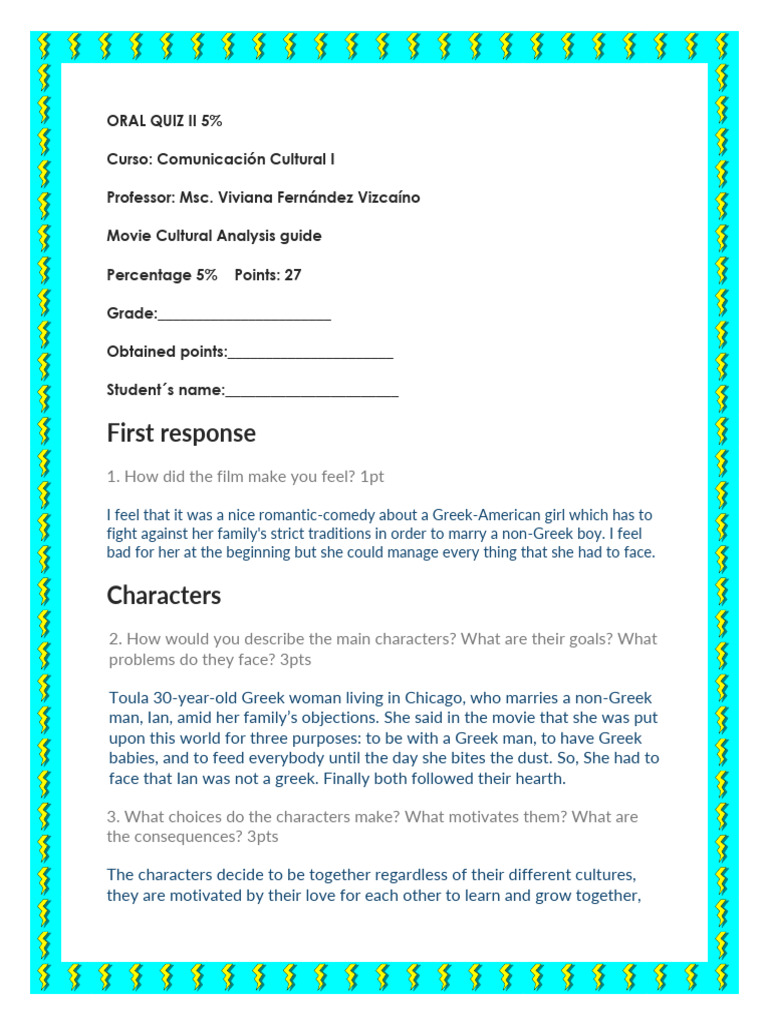 Guide to analyze the movie | PDF