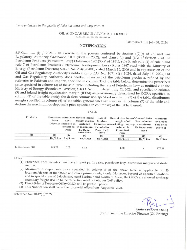 notification_petroleum_products_prices_effective_dated_august_01_2024 | PDF