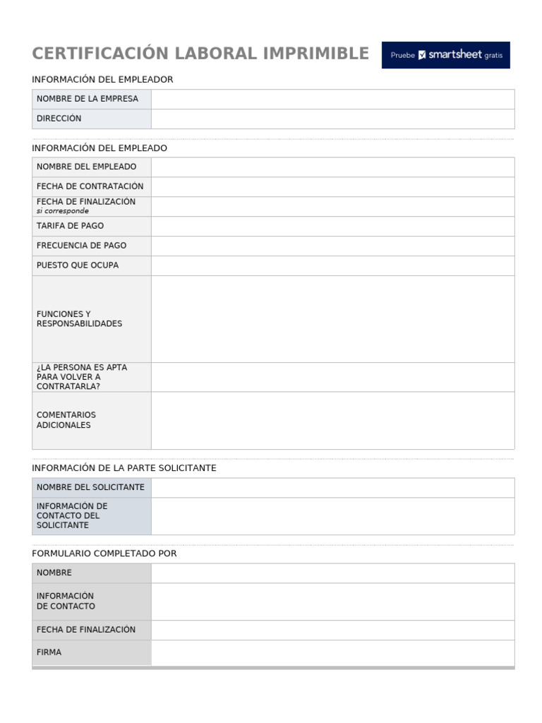 IC Printable Employee Verification Template 926202 - WORD - ES | PDF