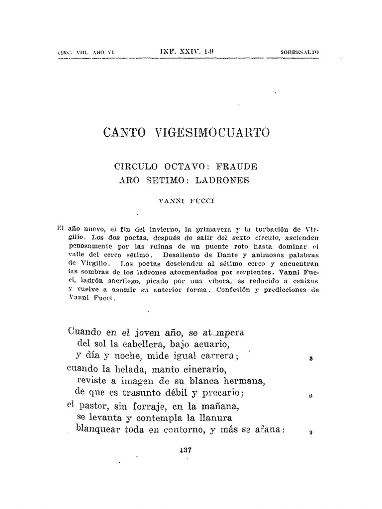 Canto Vigesimo Cuarto | PDF