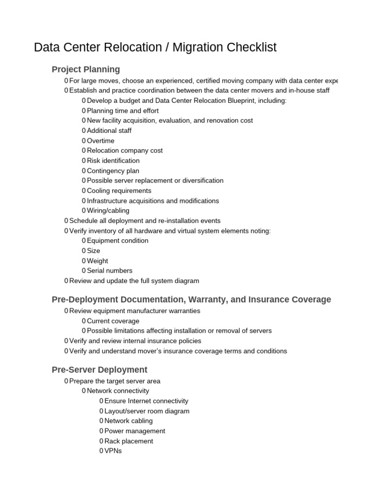 DC Migration Checklist | PDF