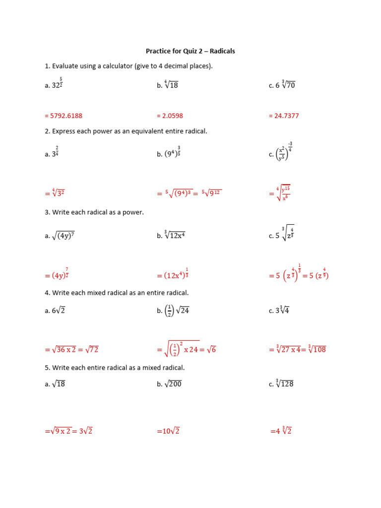 6 - Practice Worksheet 2 Answers | PDF