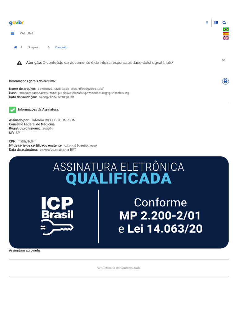 Https:/validar Iti Gov Br/relatorio HTML | PDF