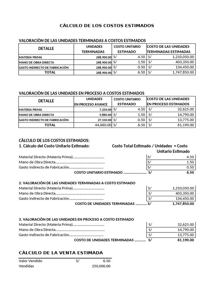 EXAMEN DE COSTOS Hans | PDF