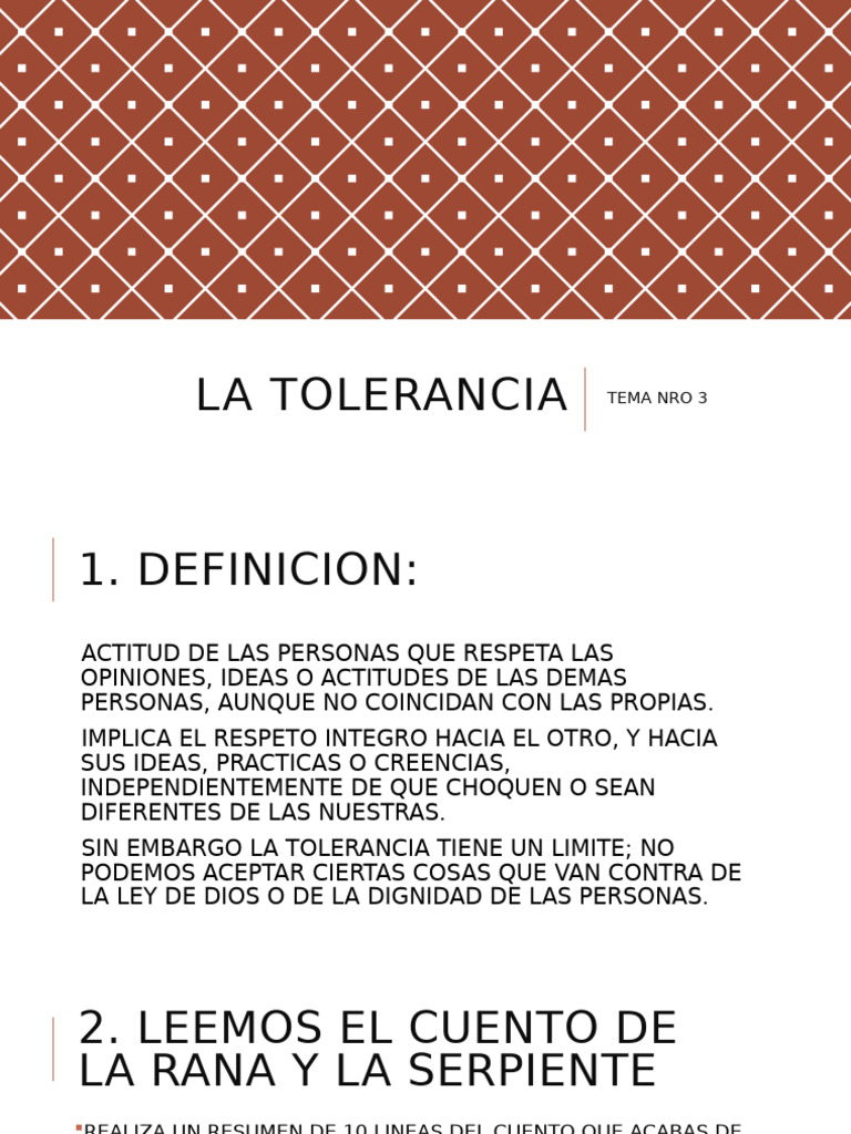 La Tolerancia | PDF