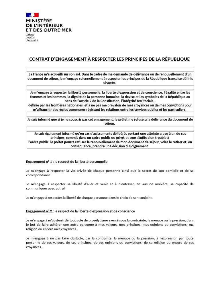 Modele de Contrat Engagement 16072024 | PDF