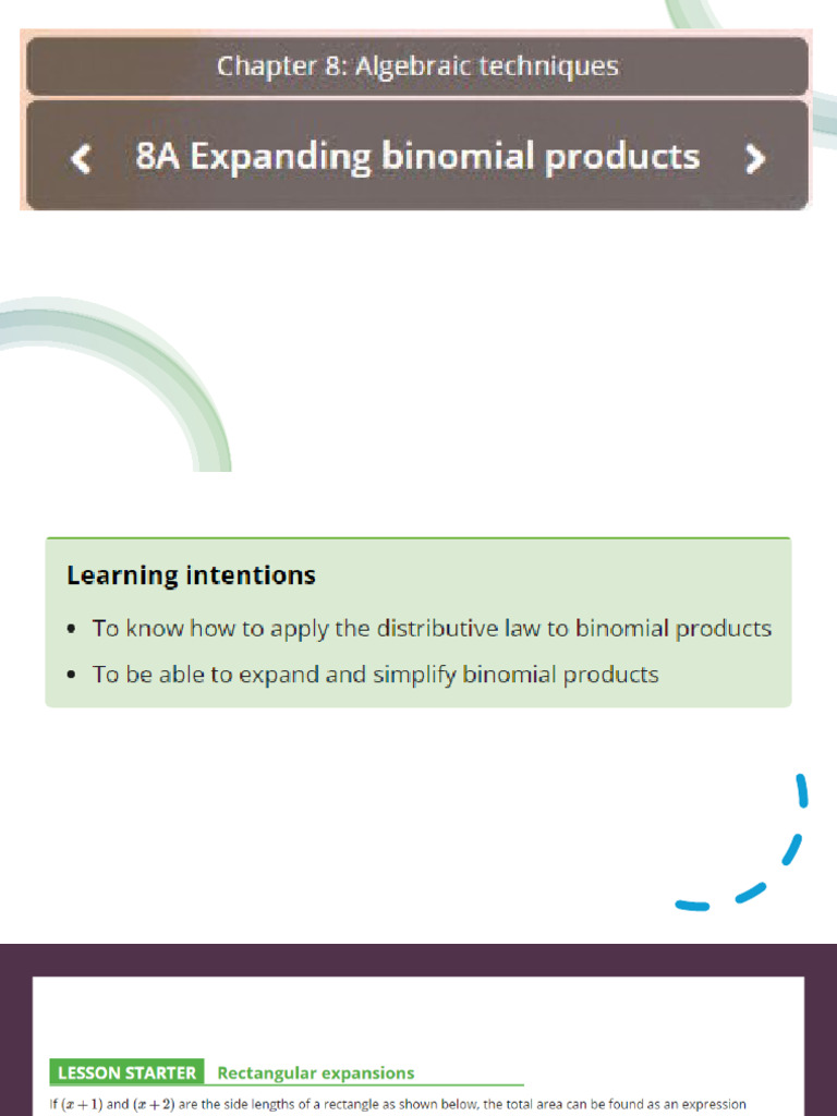 Chapter 8 Algebra Techniques | PDF