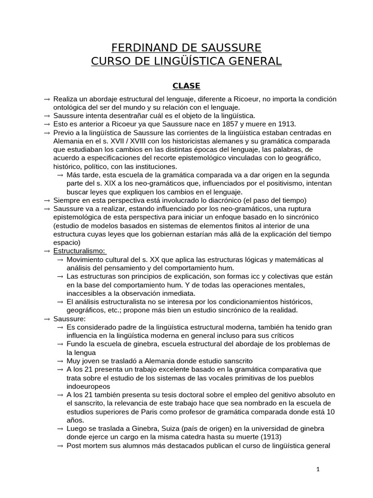 Ferdinand de Saussure | PDF