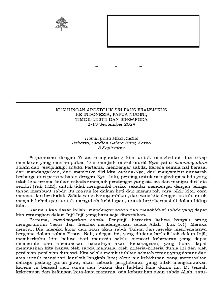 Kotbah Paus | PDF | Linguistics