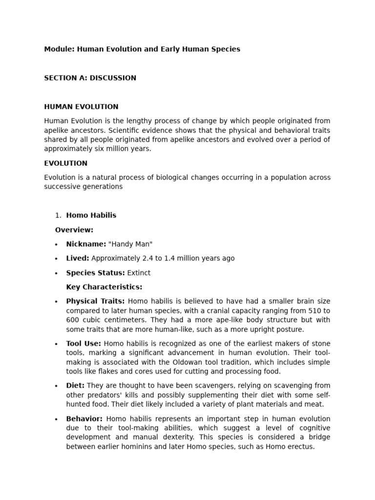 Module in UCSP (Human Evolution) | PDF