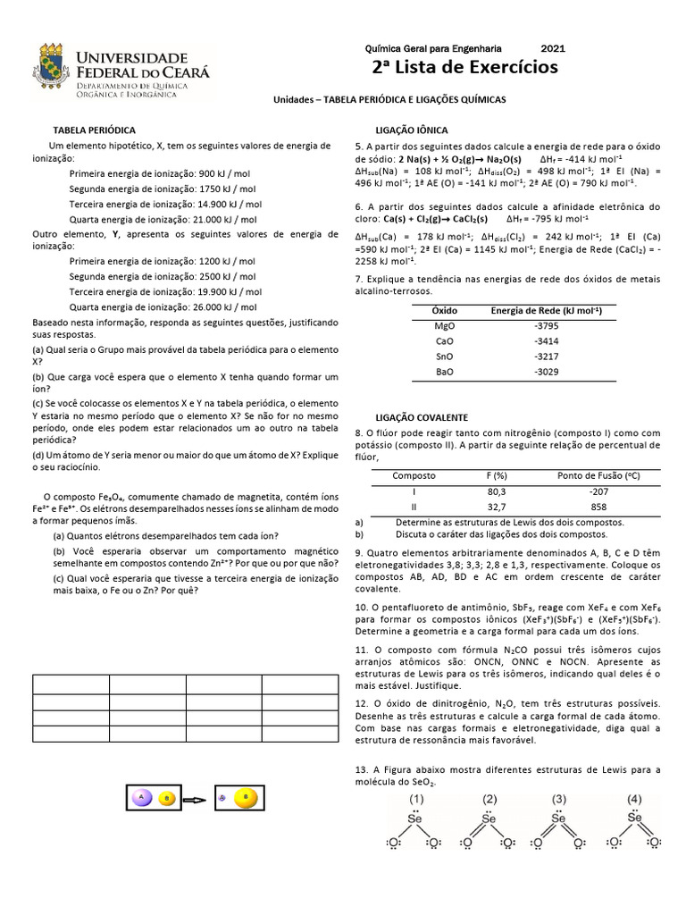 Lista 2 TP e Lig.QuÃ­m. Eng 2021 | PDF